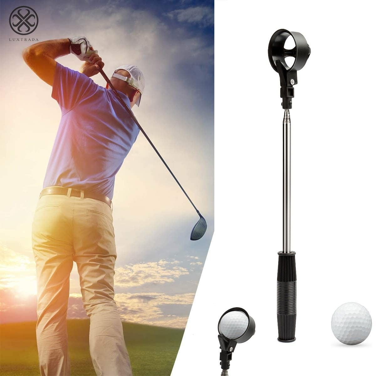 Luxtrada Retractable Telescopic Stainless Steel Shaft Scoop Golf Ball ...