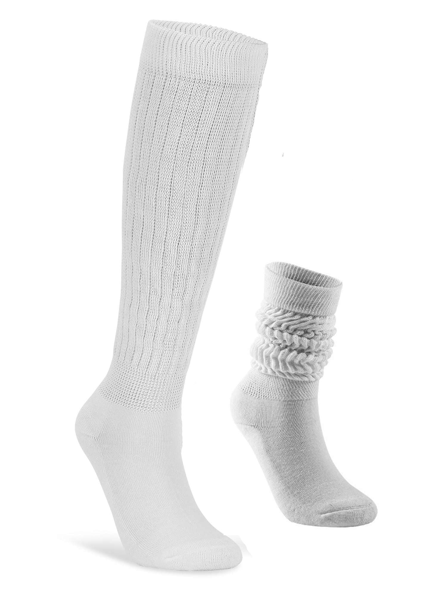Luxtrada Slouch Socks Women and Men Extra Tall Heavy Cotton Socks Size ...