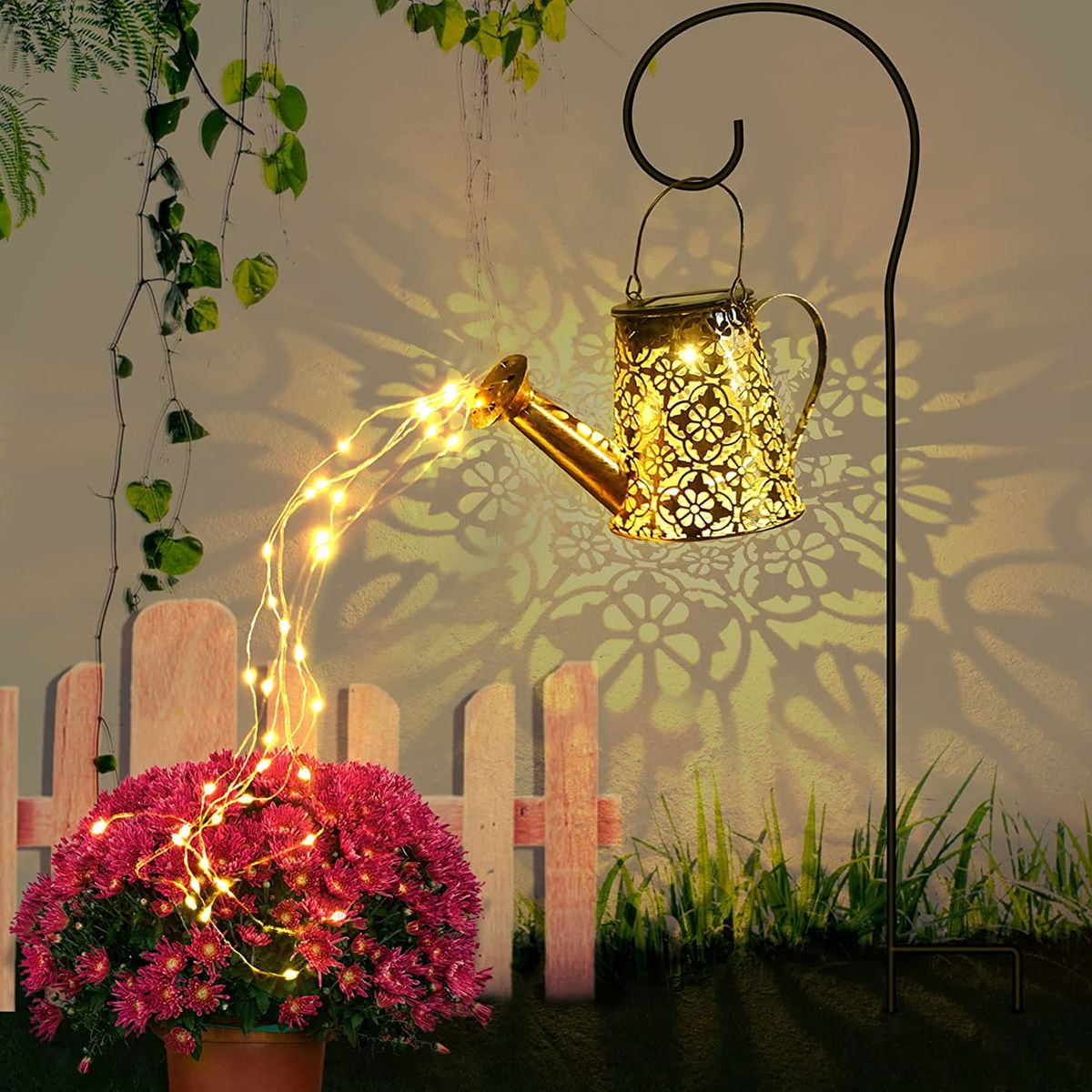 Luxtrada Solar Outdoor Garden Lights, Retro Watering Can Design ...