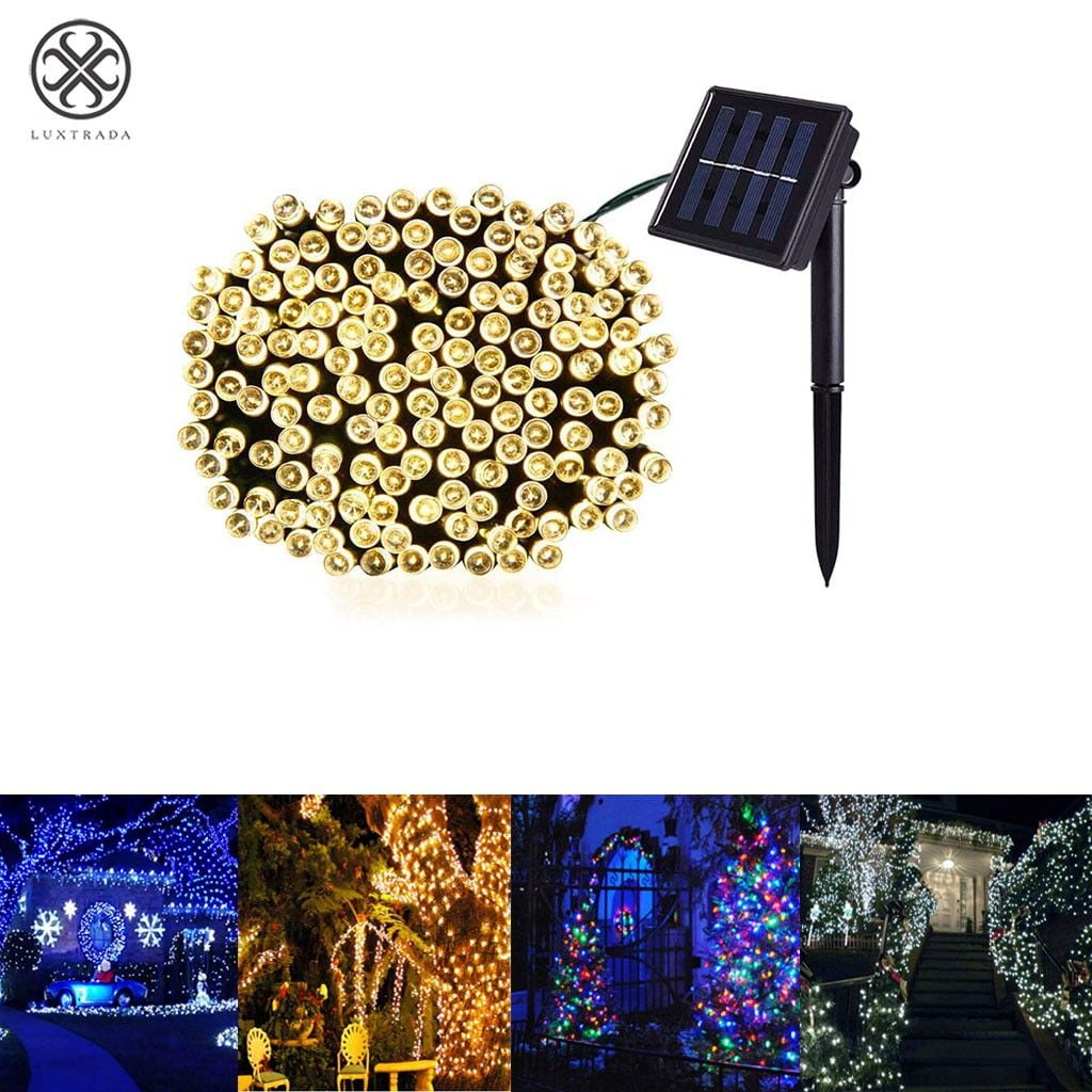 Luxtrada Solar String Light 200LED 22M 8 Modes Solar Christmas Lights ...