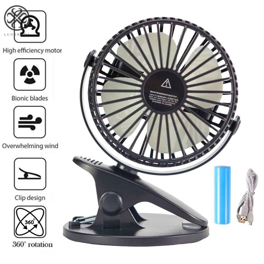 Luxtrada 4.92 in 3-Speed Adjustable Clip On Mini Portable Fan - Walmart.com