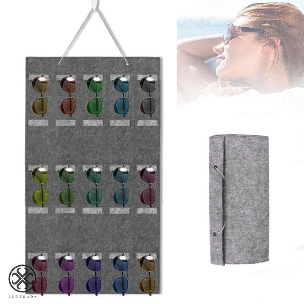 Luxtrada Sunglasses Storage Organizer, Wall Pocket Mounted by ...