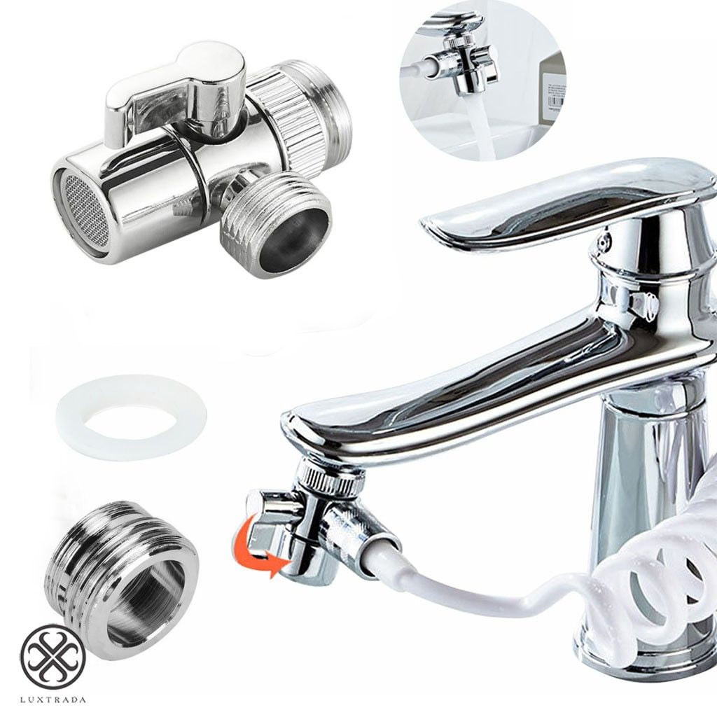 Luxtrada Switch Faucet Adapter Kitchen Sink Splitter Diverter Valve ...