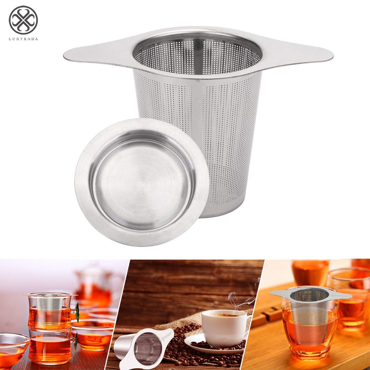 Luxtrada Tea Infusers 2 Handles Basket Reusable Fine Mesh Tea Strainer ...