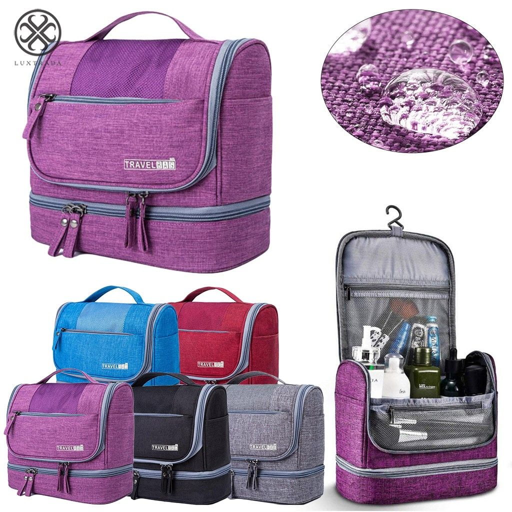 Luxtrada Travel Makeup Bag Train Case Makeup Cosmetic Case Organizer ...