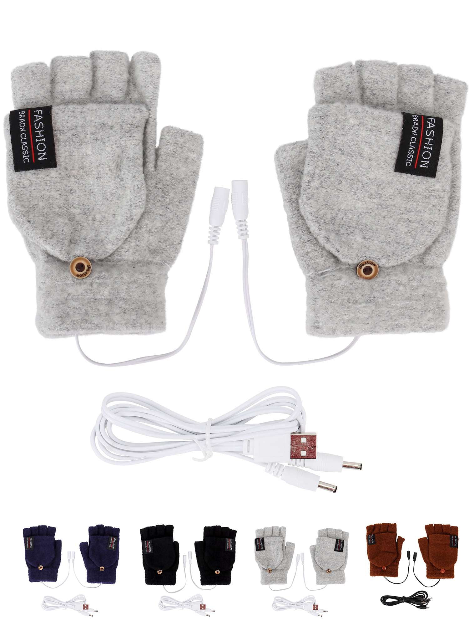 Luxtrada USB Heated Gloves for Women & Men, Winter Warm Laptop Gloves ...