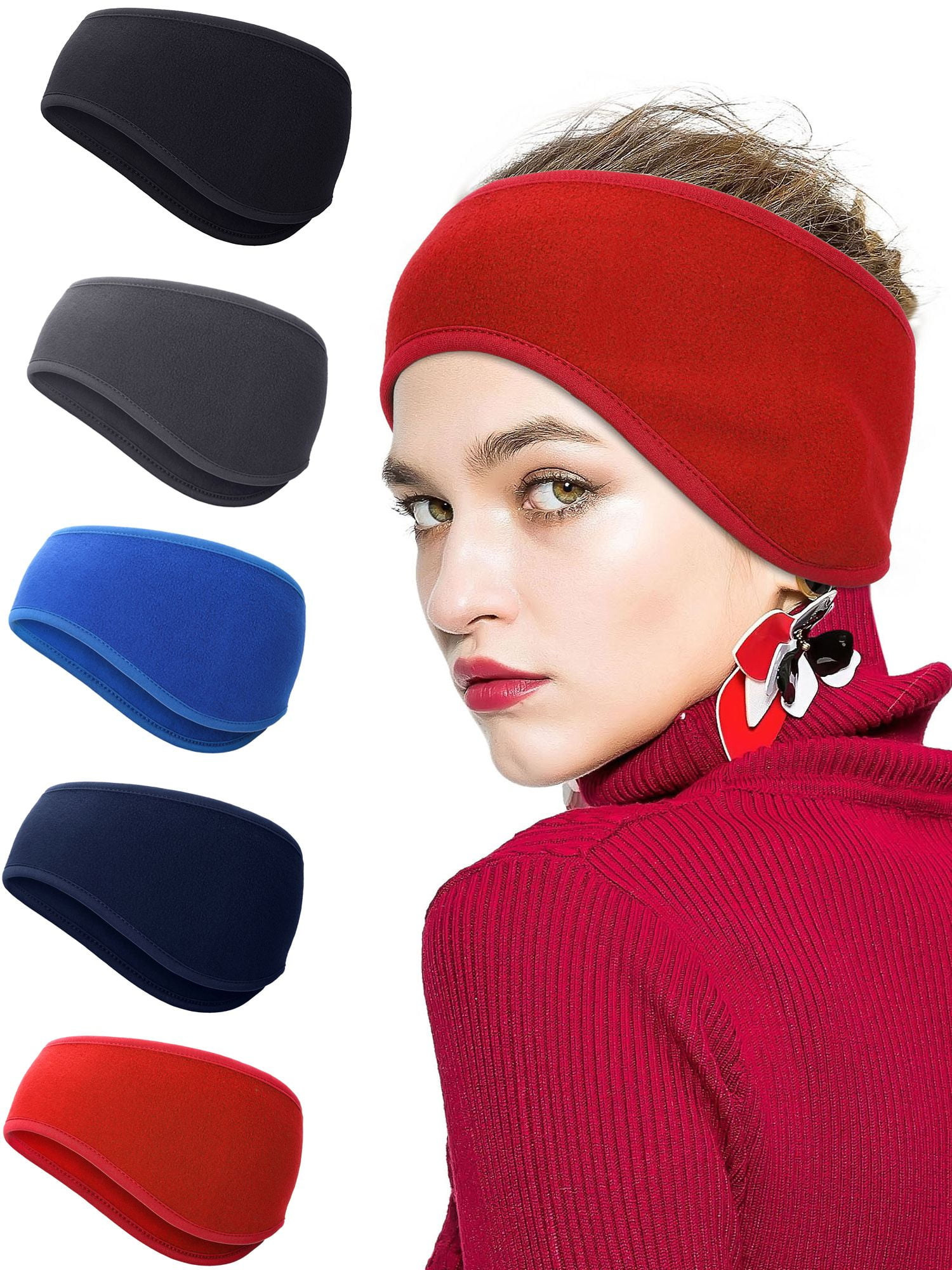 Luxtrada Winter Fleece Ear Warmers Muffs Headband for Men Women Kids ...