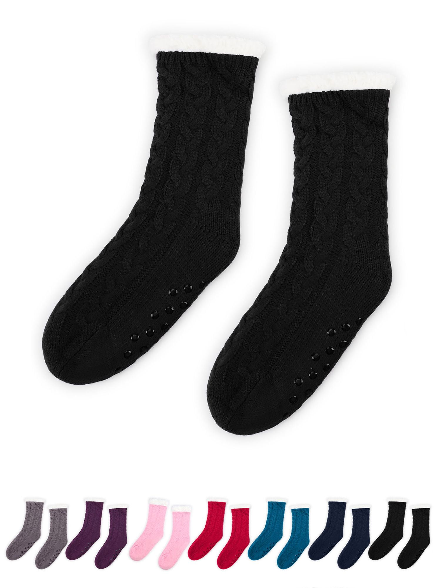 Luxtrada Women Men Slipper Socks with Grips Non Slip Soft Cozy Fuzzy ...