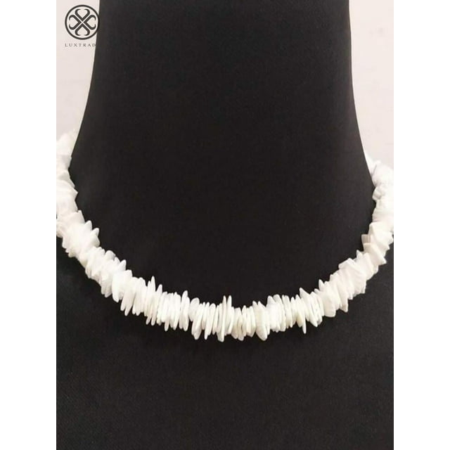 Luxtrada White Shell Necklace, Fashion Jewelry, Includes 1x Necklace ...