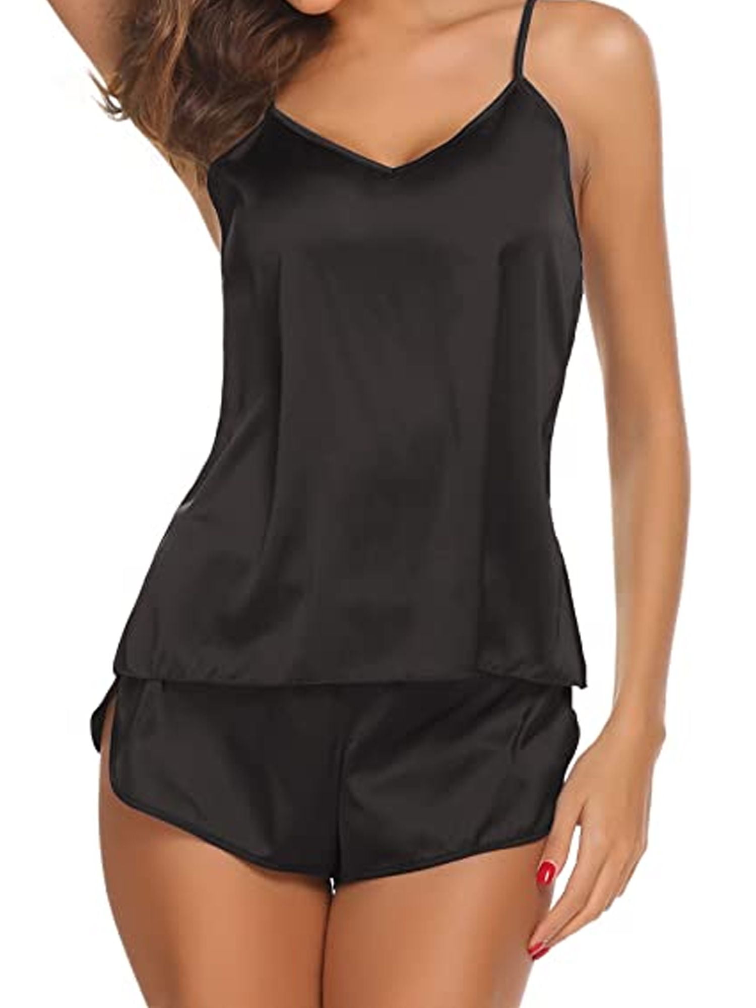 Luxtrada Womens Sleepwear Sexy Lingerie Camisole Satin Pajamas Cami ...