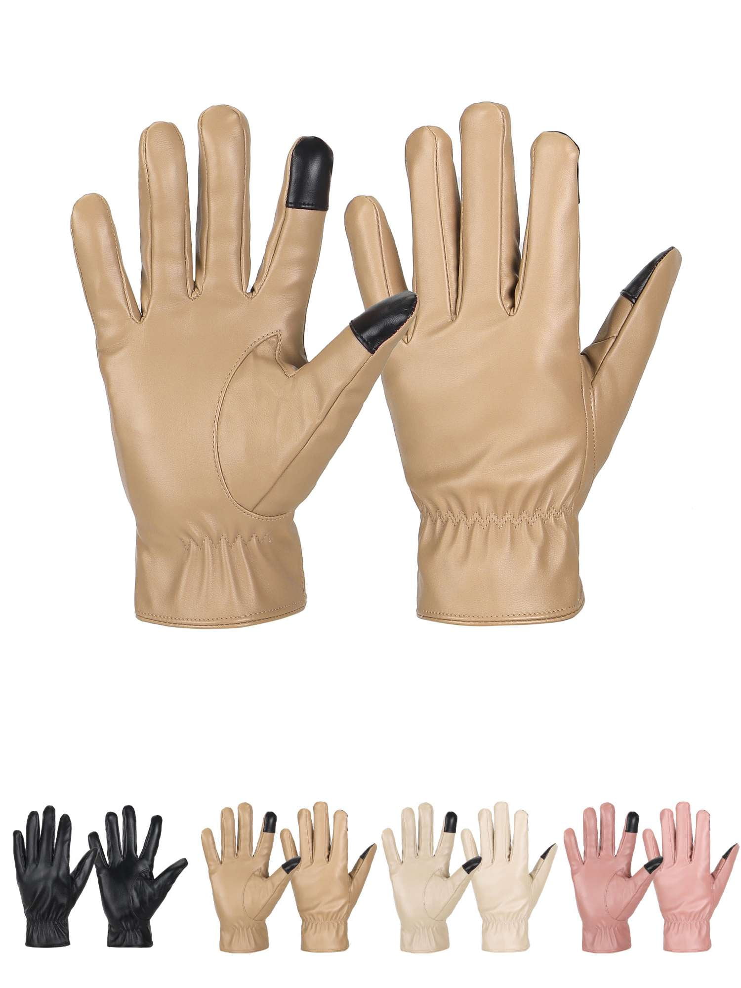 Luxtrada Womens Touch Screen Gloves Leather Phone Texting Glove Thermal ...