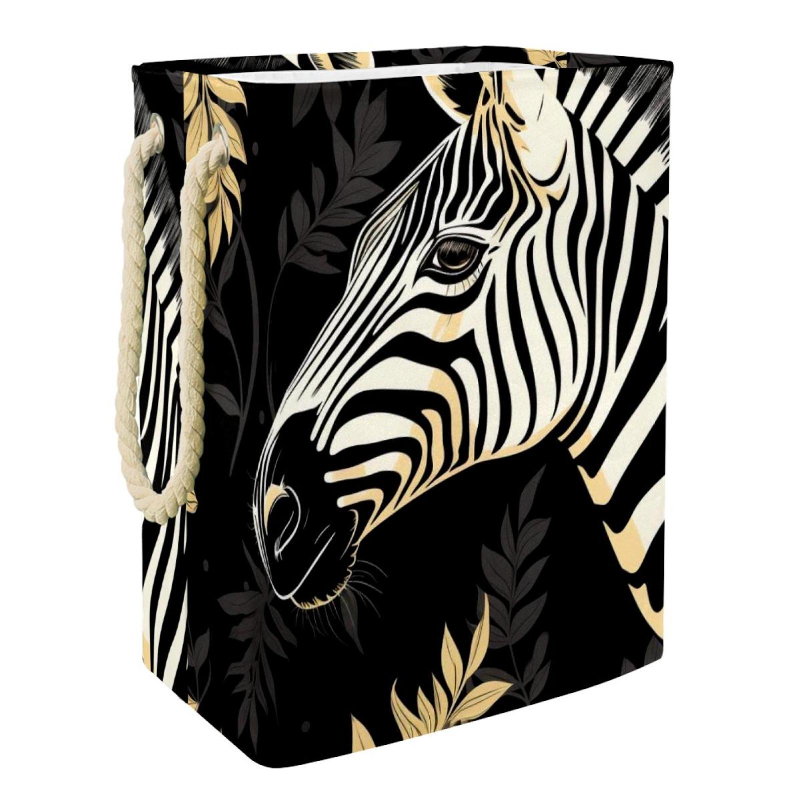 Luxuary Gold Zebra Laundry Hamper, Collapsible Laundry Baskets Firm ...