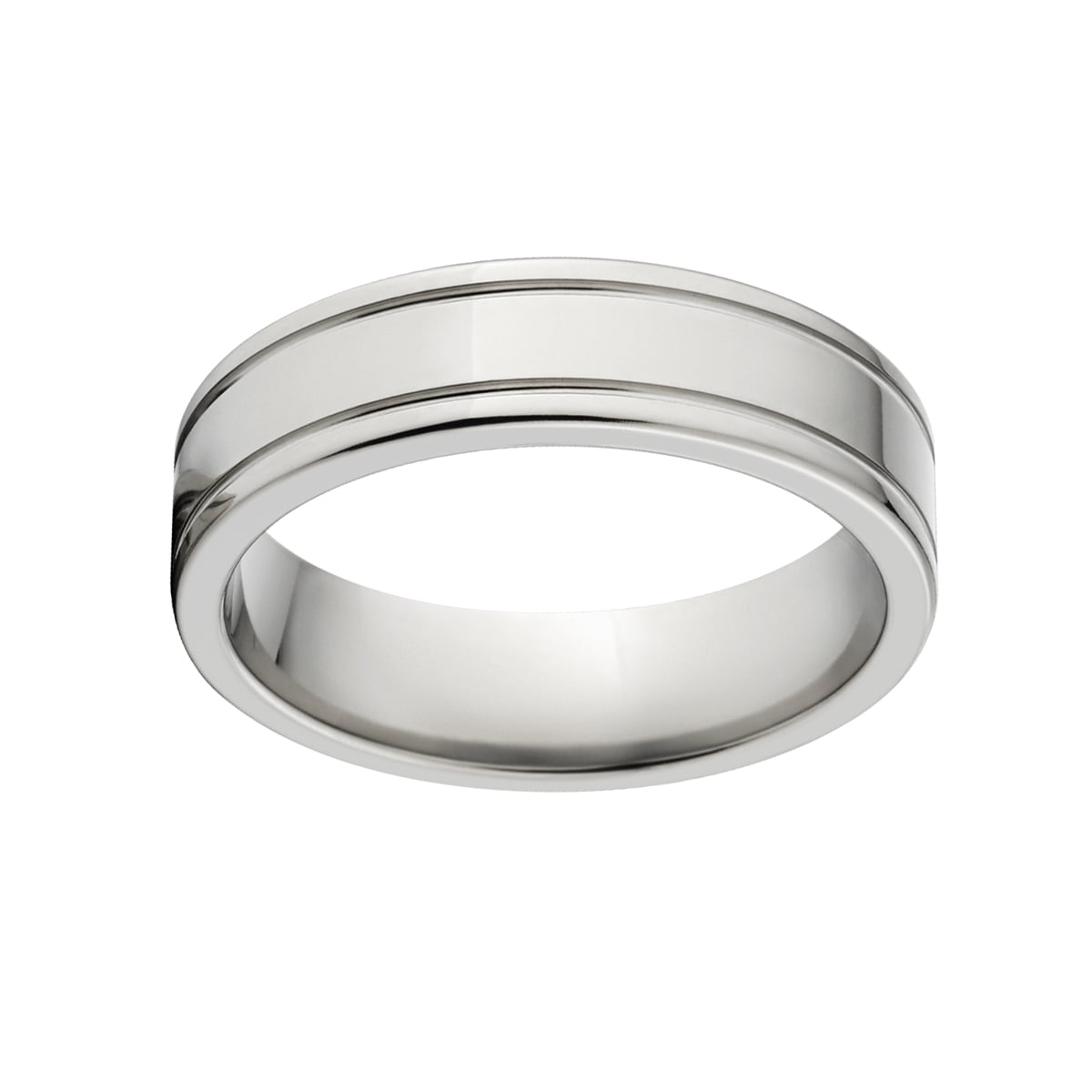 Luxurien Men's Sterling Silver 7mm Stainless Steel Band Ring - Walmart.com