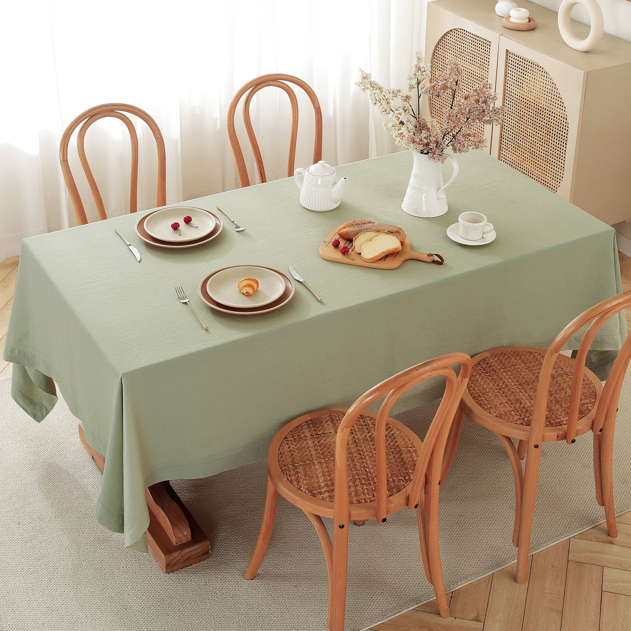 Luxurious 100% Pure Linen Tablecloth - Rectangle, Eco-Friendly, Durable ...