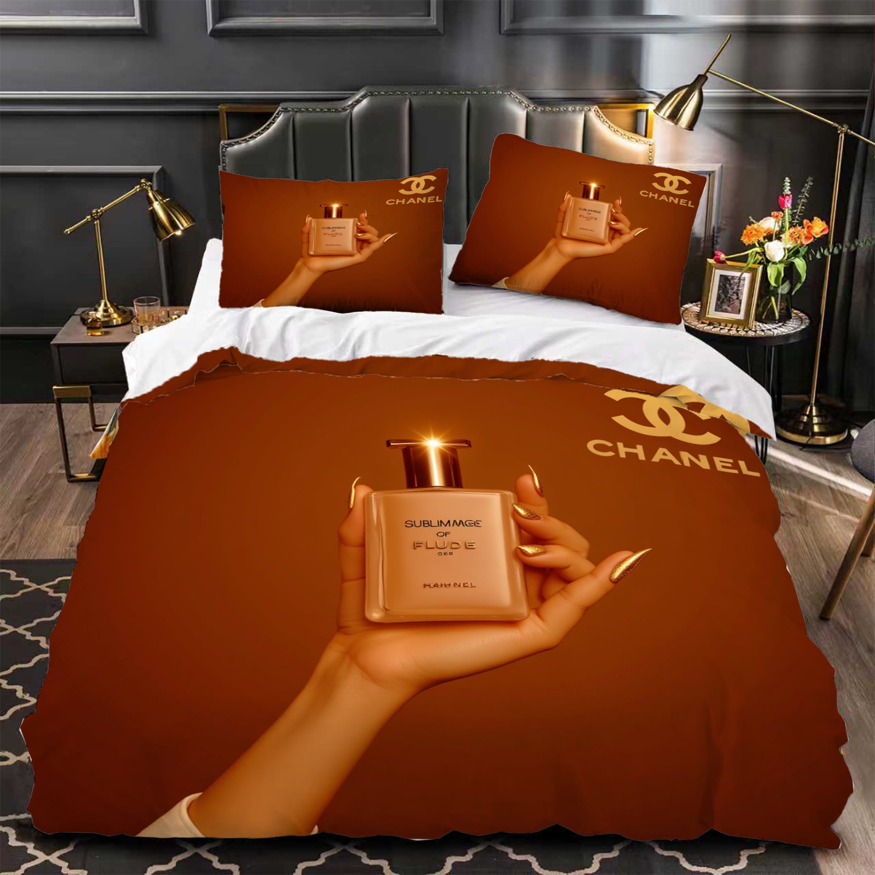 Luxurious 3-Piece Duvet Cover Set with Elegant Hand Holding Design ...
