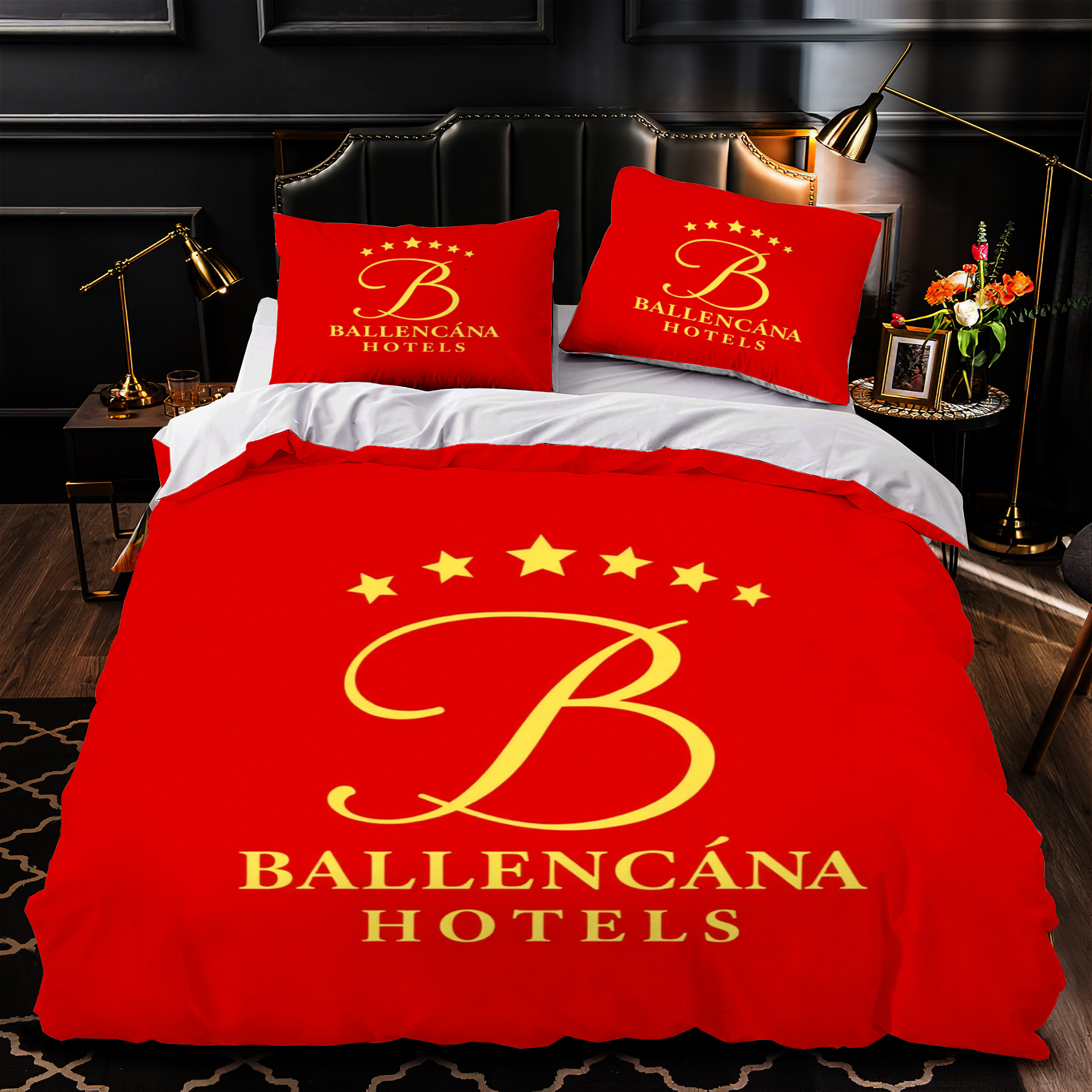 Luxurious 3-Piece Duvet Cover Set with Elegant Red Ballencana Hotels ...