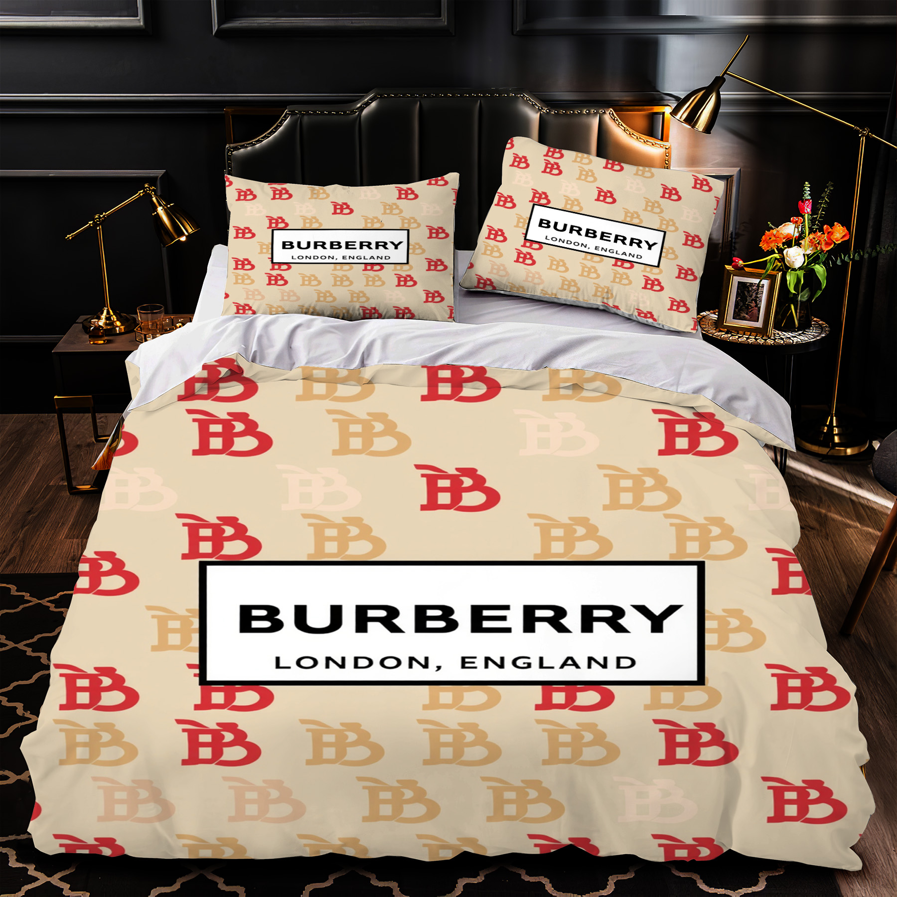 Luxurious 3-Piece Duvet Cover Set with Iconic Pattern Includes 2 ...