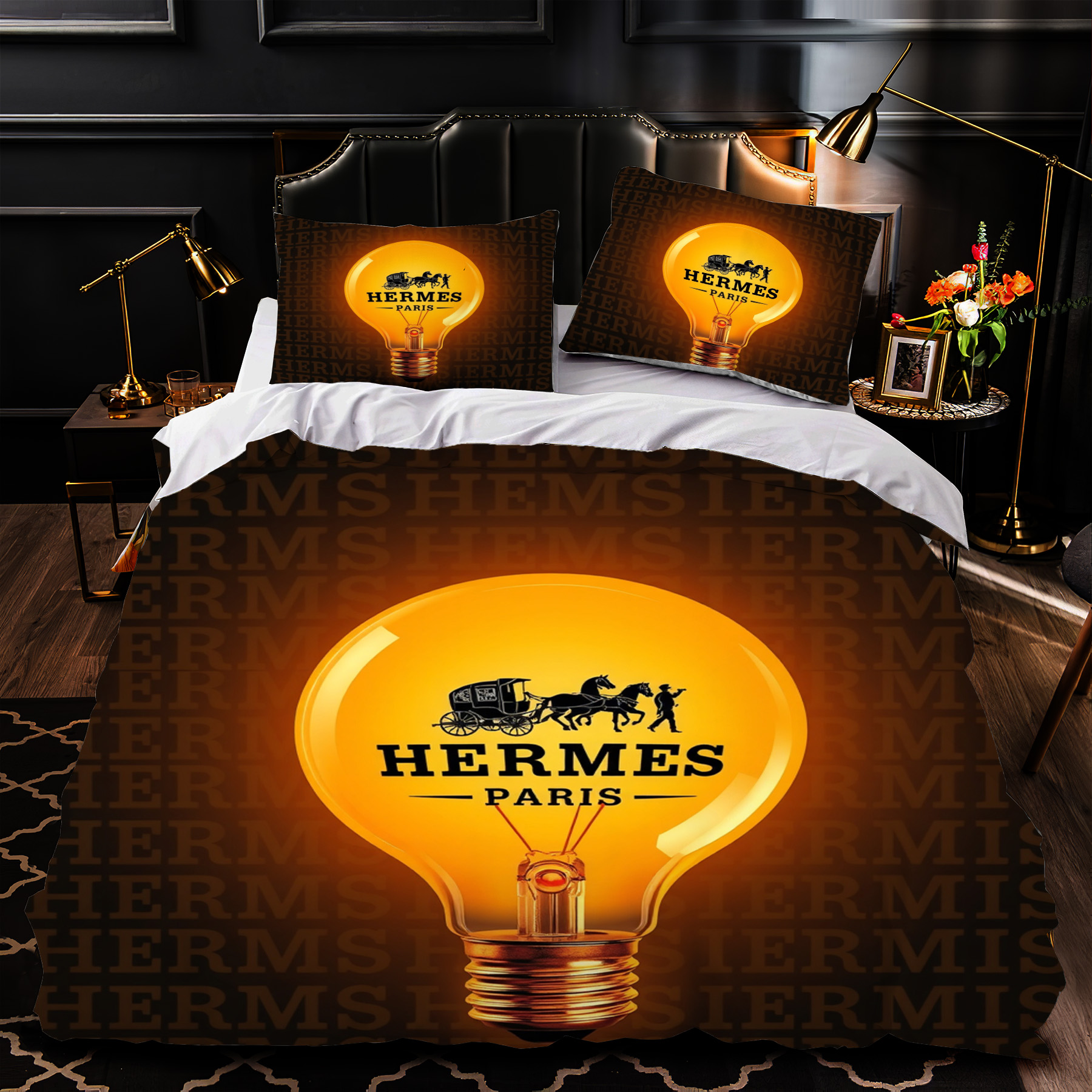 Luxurious 3-Piece Duvet Cover Set with-Inspired Light Bulb Design ...