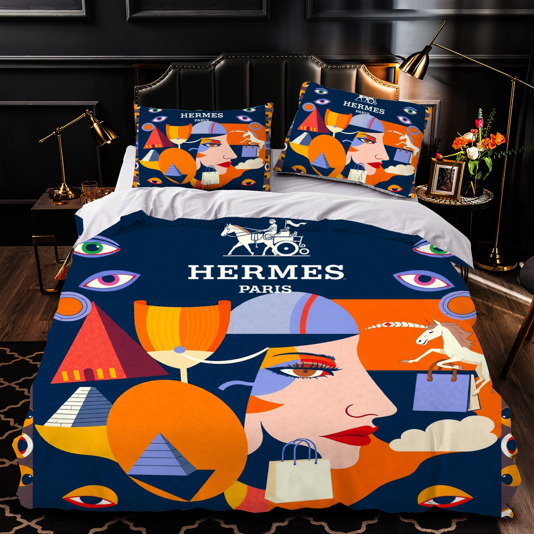 Luxurious 3-Piece Duvet Cover Set with Vibrant-Inspired Design ...