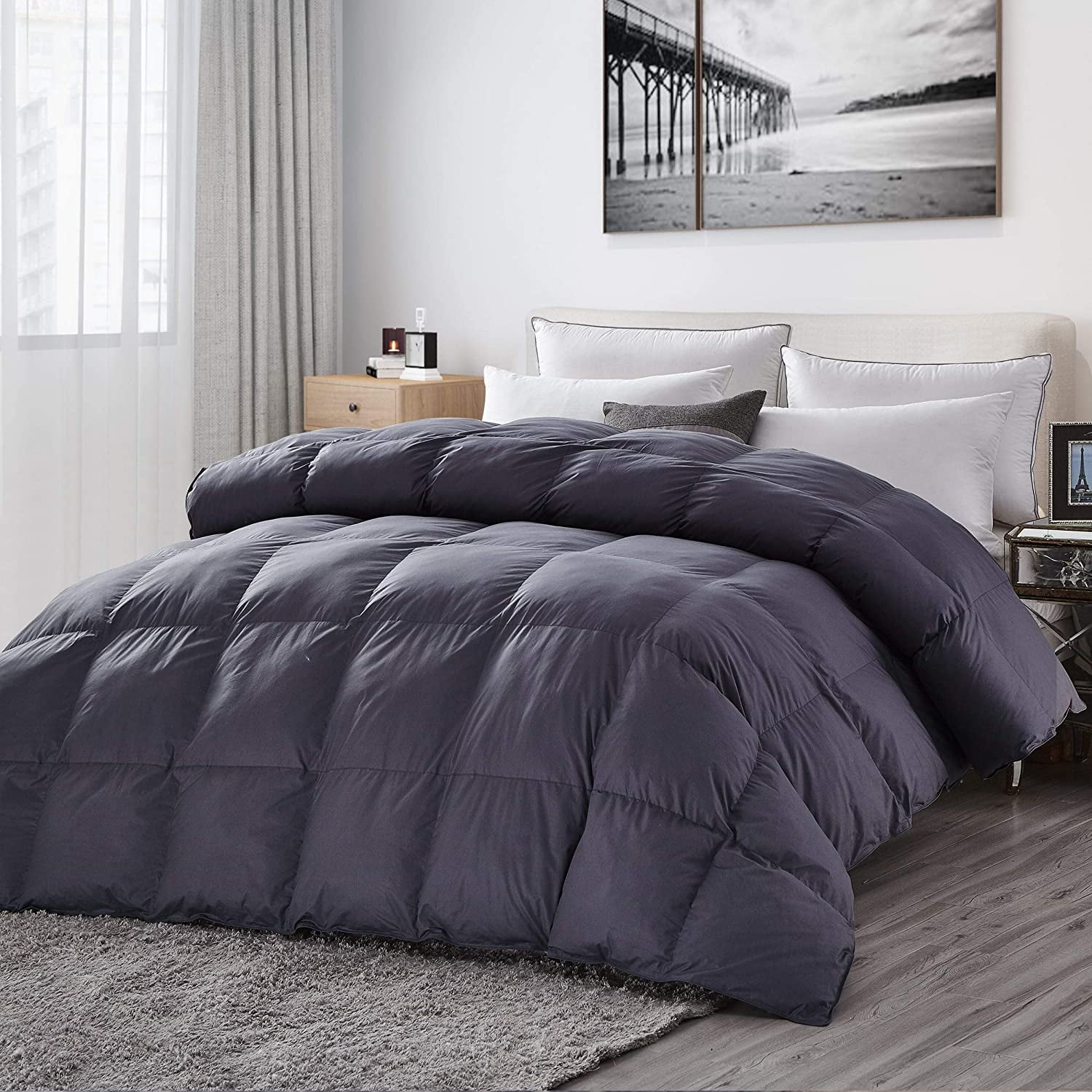 Luxurious All-Season Goose Down Comforter Queen Size Duvet Insert ...