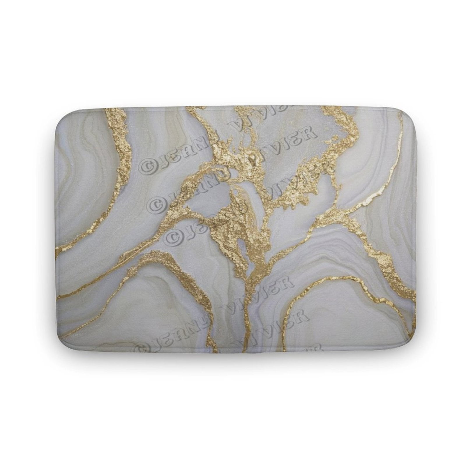 Luxurious Black and Gold Marble Design Bath Mat - 20x32 Inches, Perfect ...