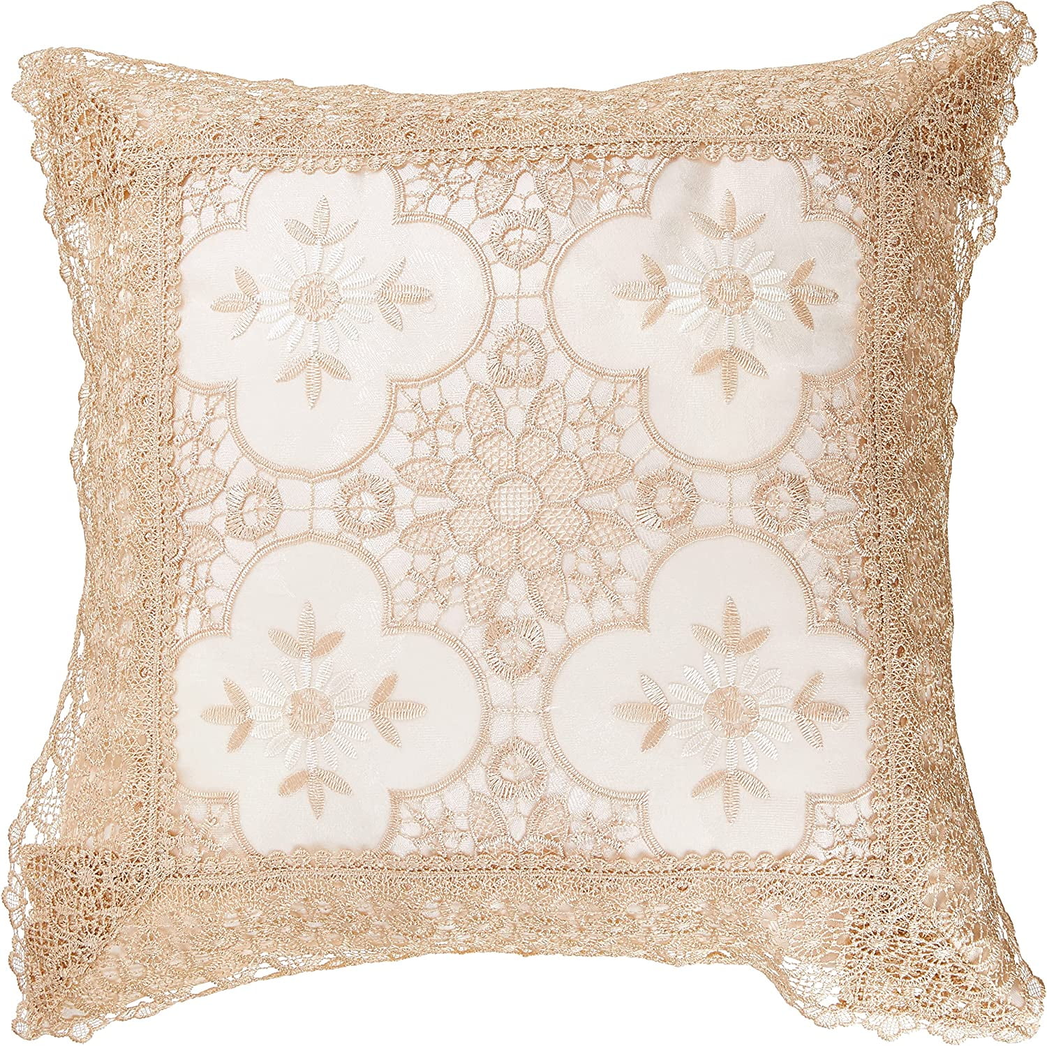 Luxurious Braided Decorative Lace Cutwork Design, 18" X 18" Cushion ...
