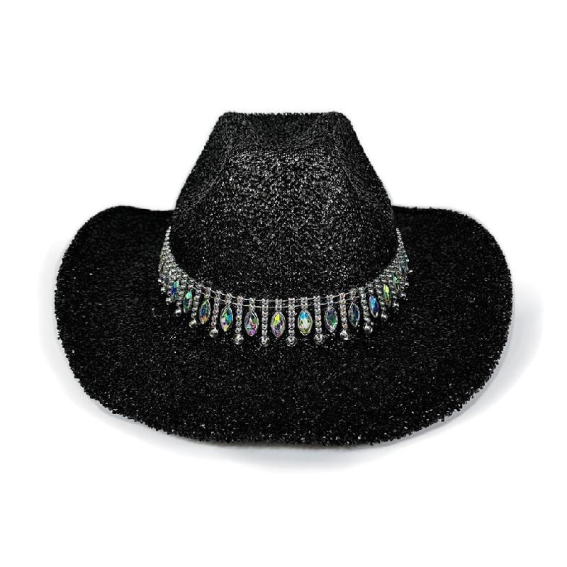 Luxurious Bride Hat Sparkly Cowboy Hats Rhinestones Panama Hat for ...