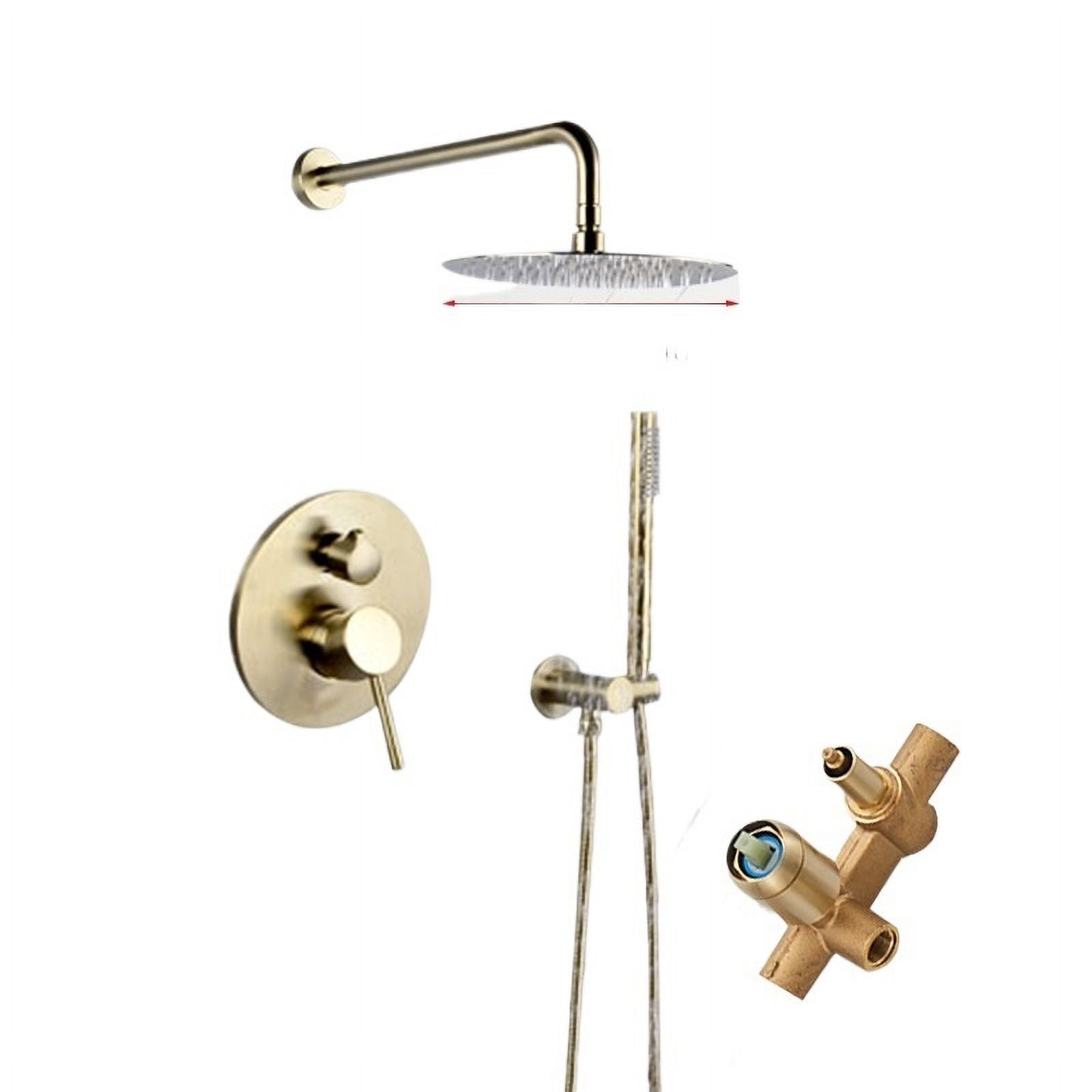 Luxurious Brushed Gold Concealed Shower Mixer Faucet 8/10/12/16 Inches ...