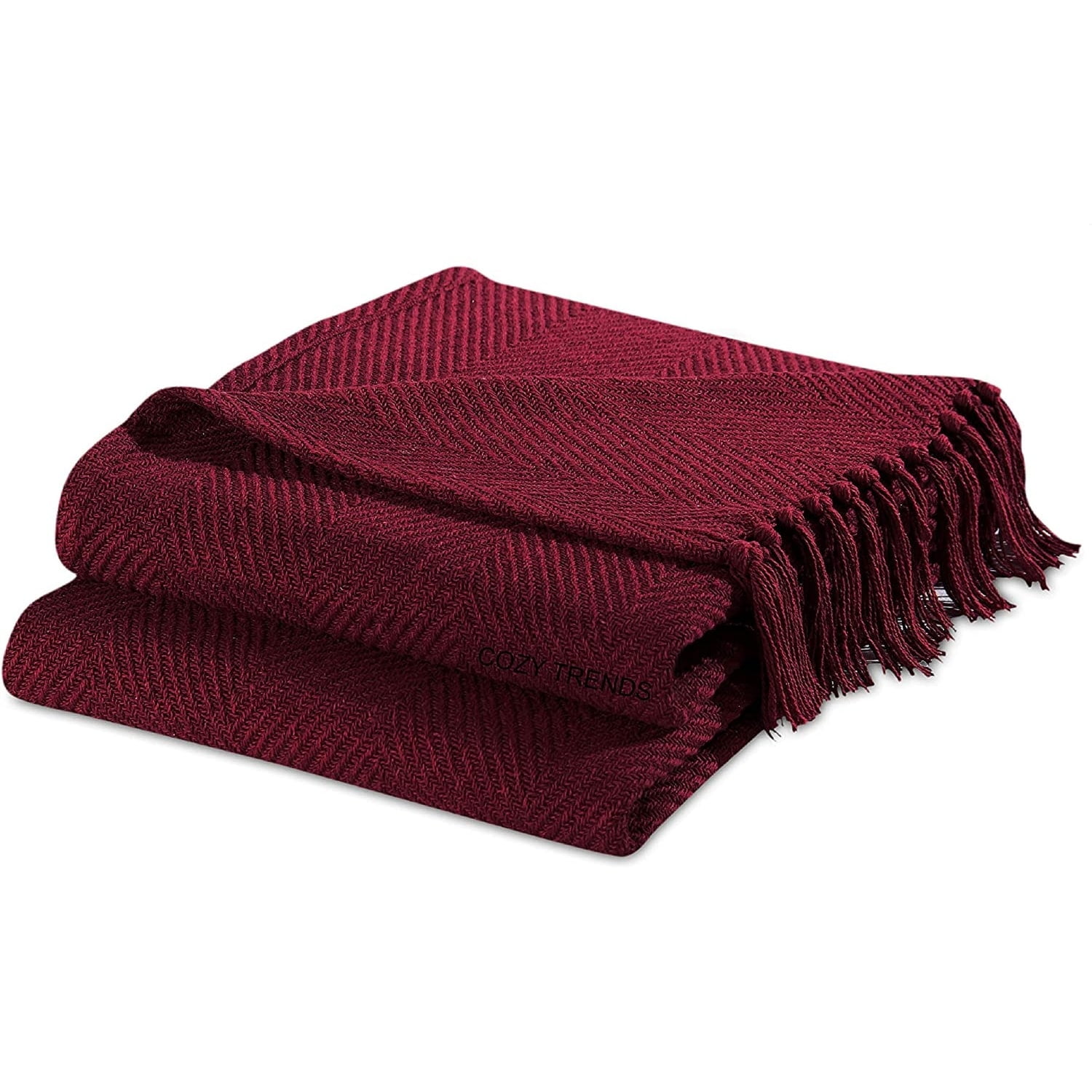 Luxurious Chevron 100% Cotton All Season Soft Throw Blanket 50''x60 ...