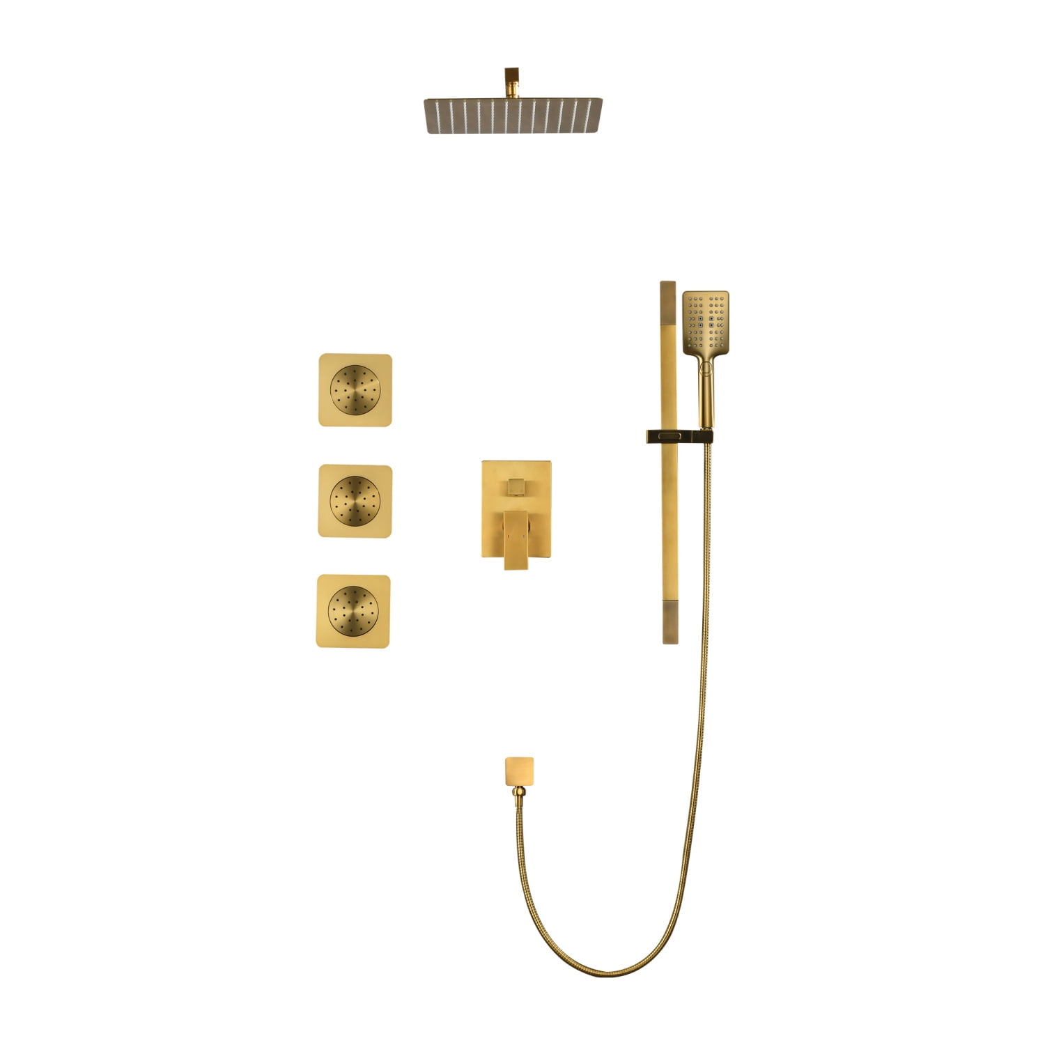 Luxurious Complete Shower System with Sleek Head Hand Shower Adjustable ...