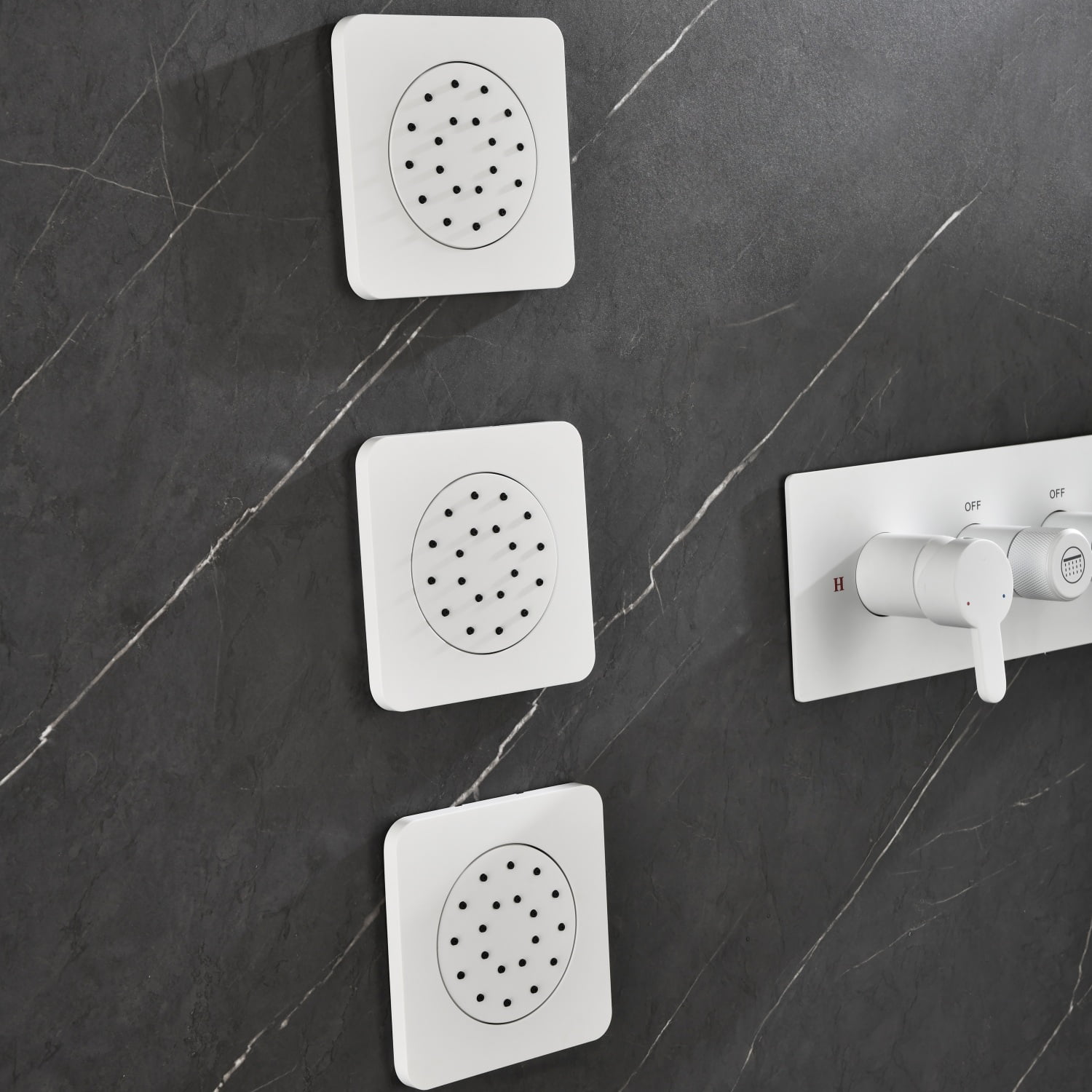 Luxurious Concealed Square Body Jet Shower Spa Massage System with 3pcs ...