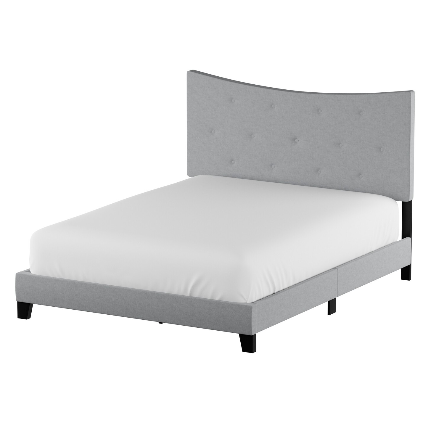 Luxurious Contemporary Style Upholstered Queen Bed, Grey - Walmart.com