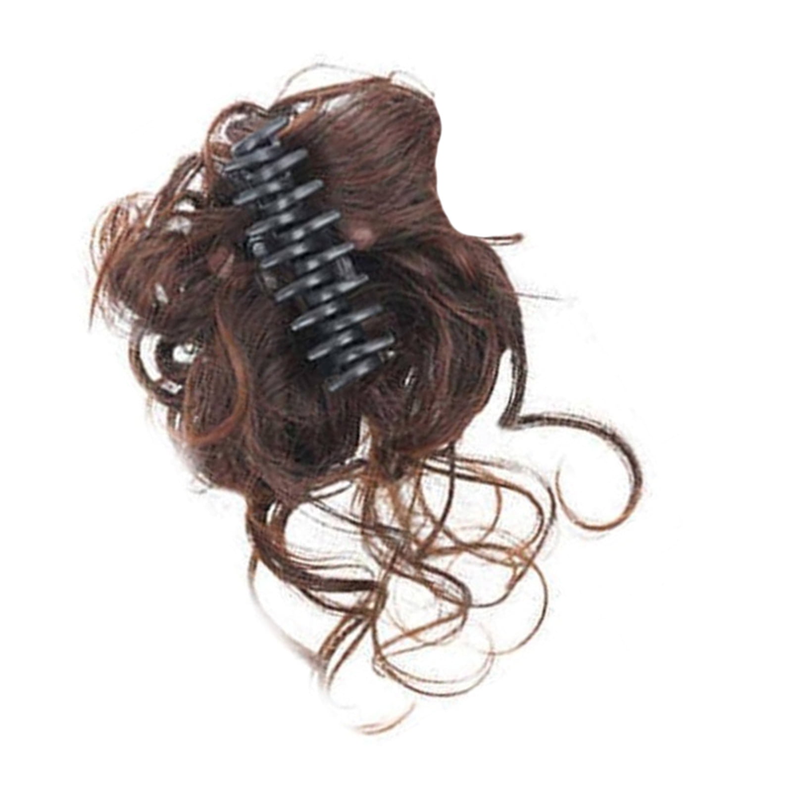 Luxurious Curly Hair Bun Clip In Attachment Claw Grip For Weddings Work ...