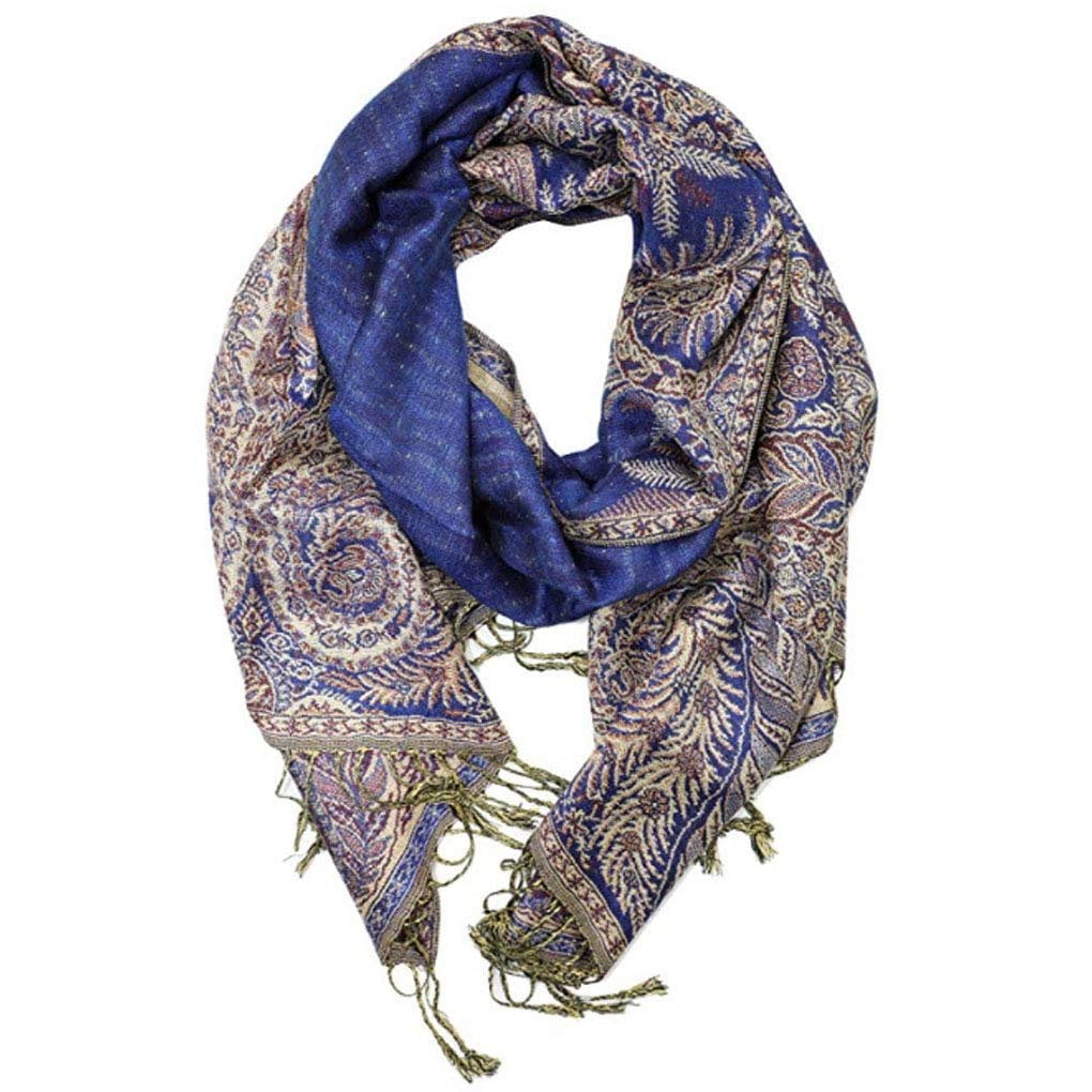 Luxurious Double Layered Jacquard Big Paisley Pashmina Shawl Wrap Scarf ...