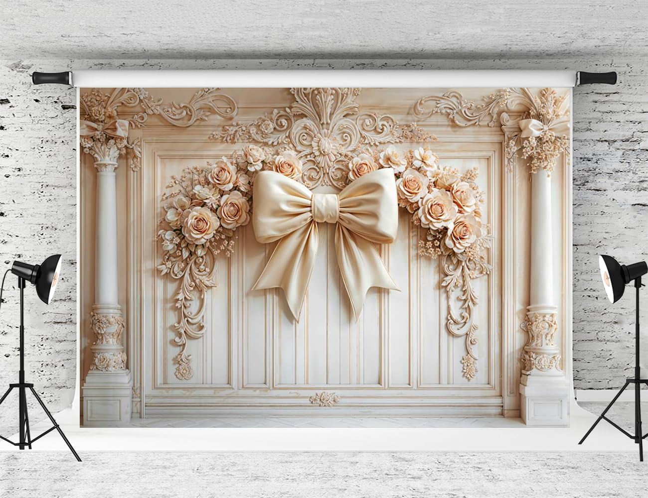 Luxurious European Classical Backdrop Champagne Bow Birthday ...