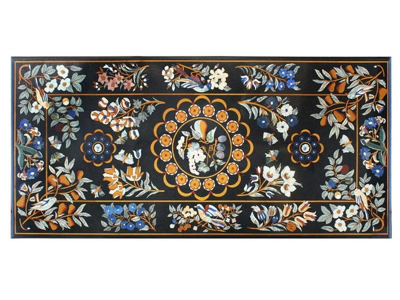 Luxurious Extra Large Pietra Dura Marble Inlay Dining Table – Elegant ...