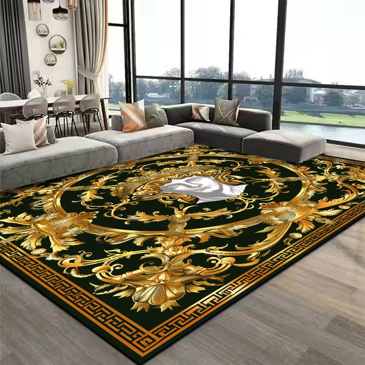 Luxurious Gold Large Carpets for Living Room Europe and America Sofa ...