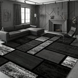 Luxurious Gray-Black Modern Bohemian Geometric Carpet - Large ...