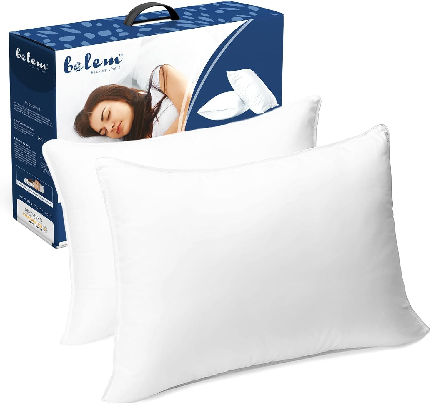Luxurious Hotel Collection | Down Alternative Pillows Queen Size Set of ...