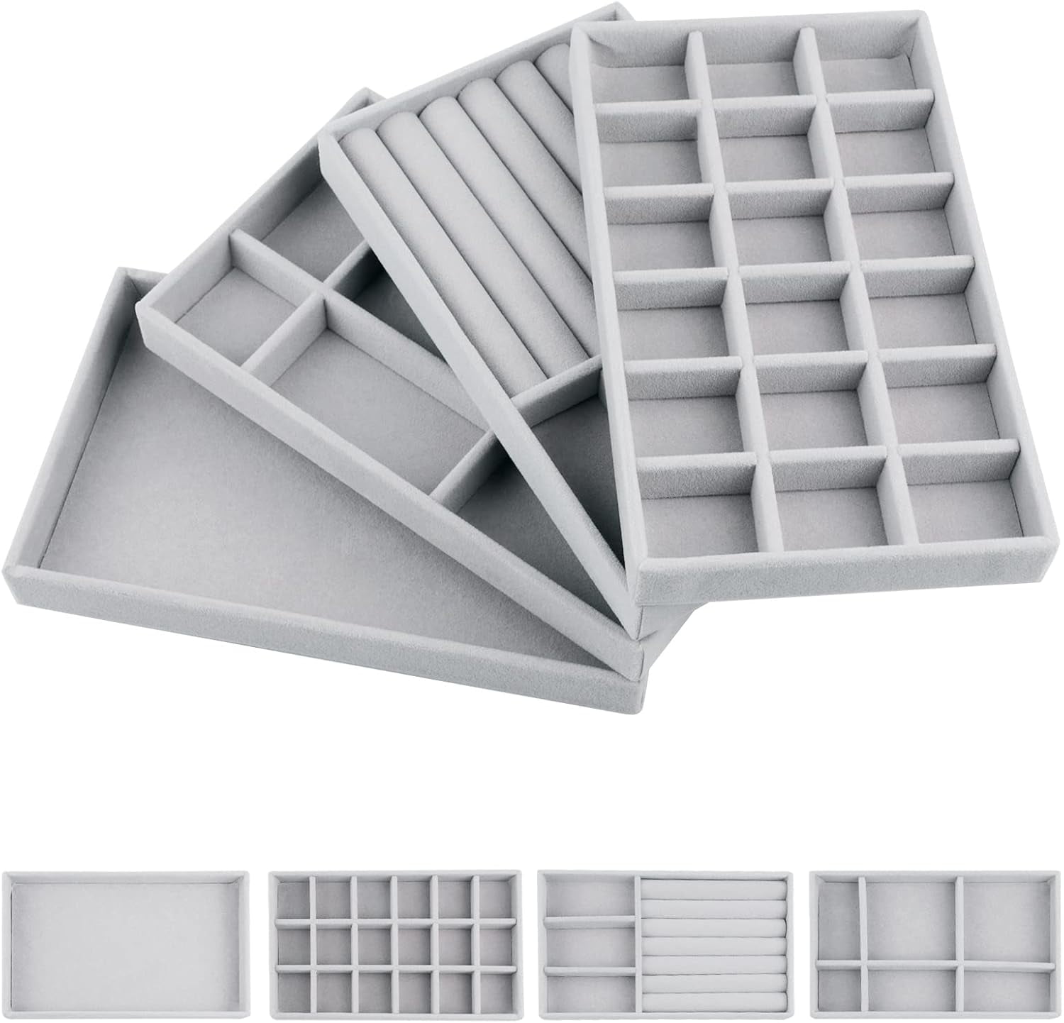 Luxurious Jewelry Organizer, Stackable Design Jewelry Trays, Adjustable ...