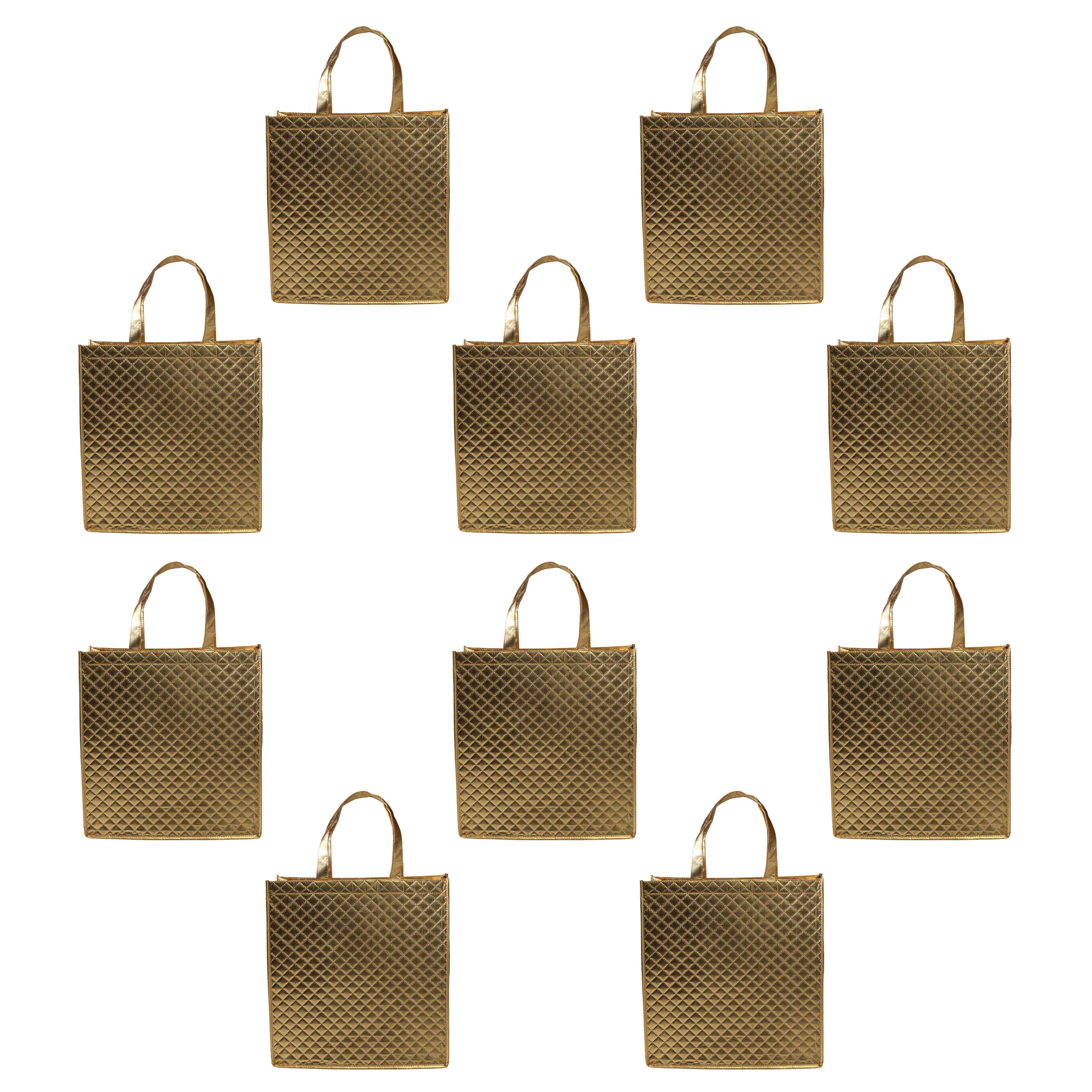 Luxurious Laminated Tote Bags Set of 10, Bulk Pack - Reusable, Great ...