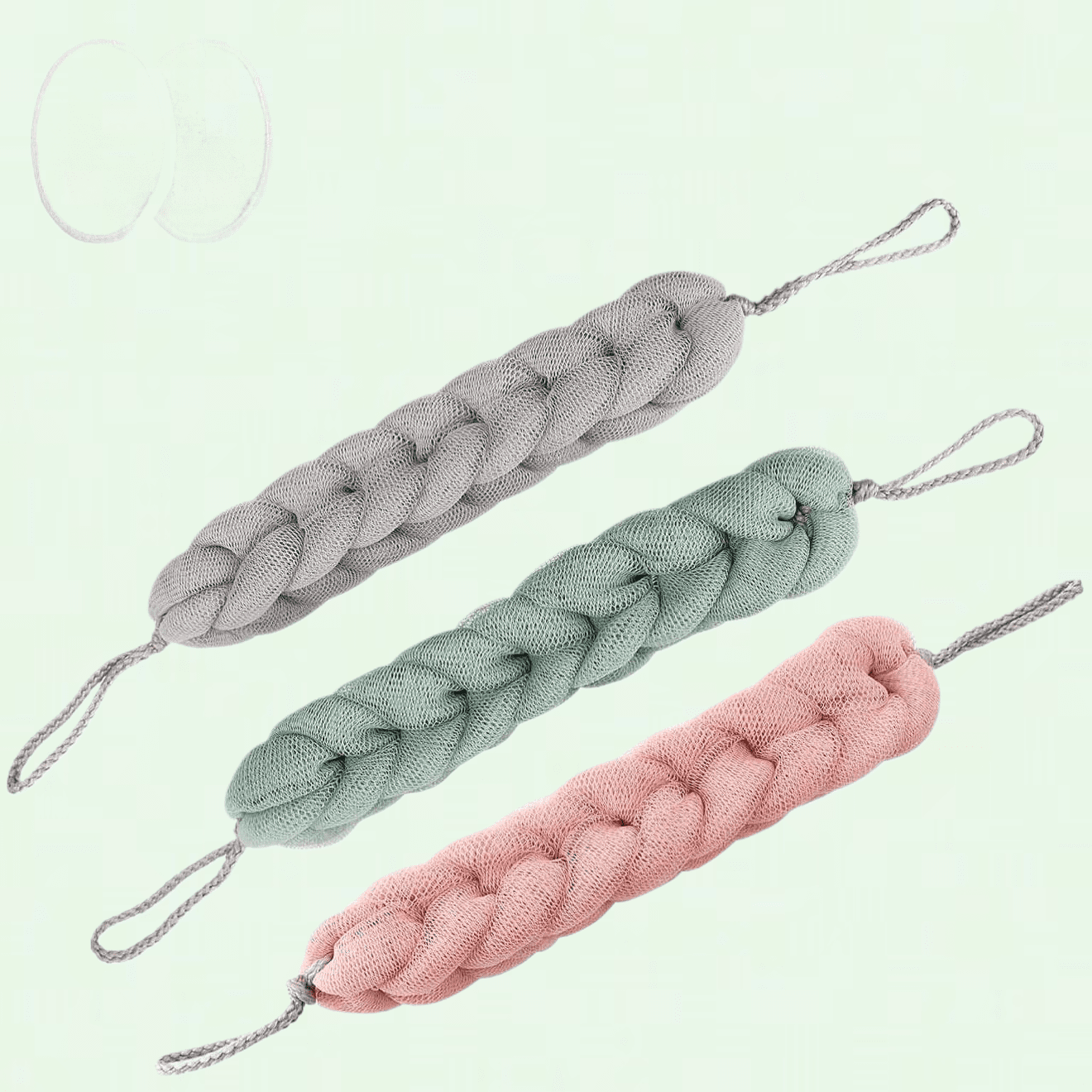 Luxurious Lather with 3 Pack Long Bath Loofahs, Exfoliating Braided ...