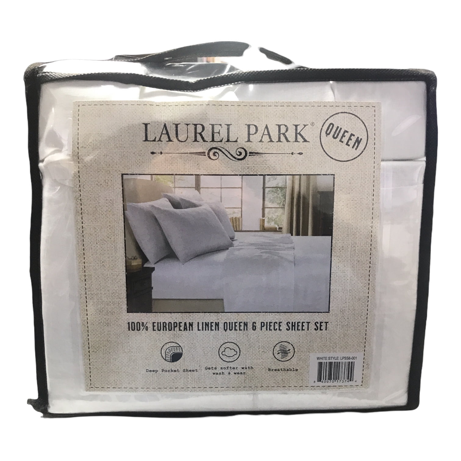 Luxurious Laurel Park 100% Linen 6-Piece Sheet Set (Queen) - Walmart.com