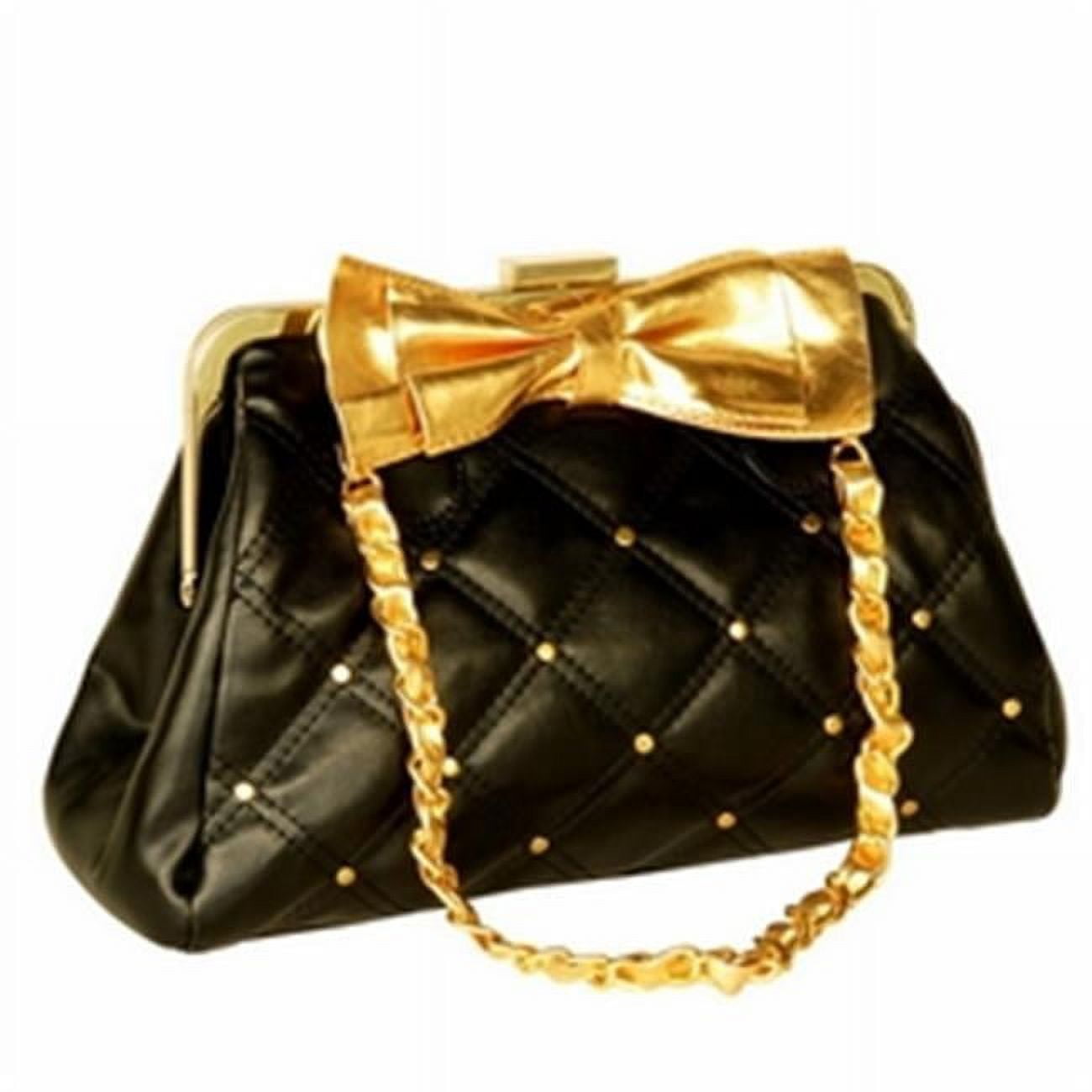 Luxurious Love - Stylish Black Double Handle Leatherette Bag Handbag ...