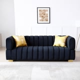 Luxurious Luna Velvet Sofa In Black Color - Walmart.com