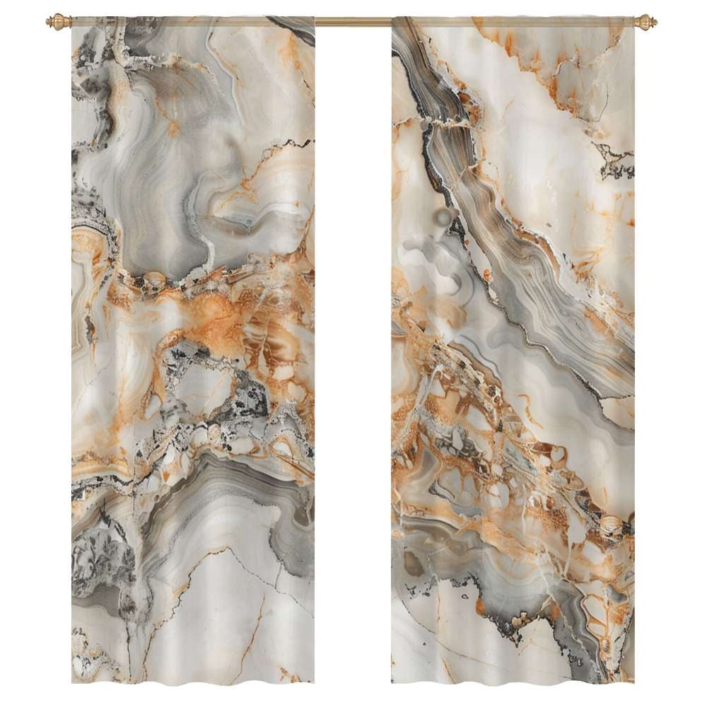 Luxurious Marble Modern Tulle Window Curtains for Living Room Luxury ...