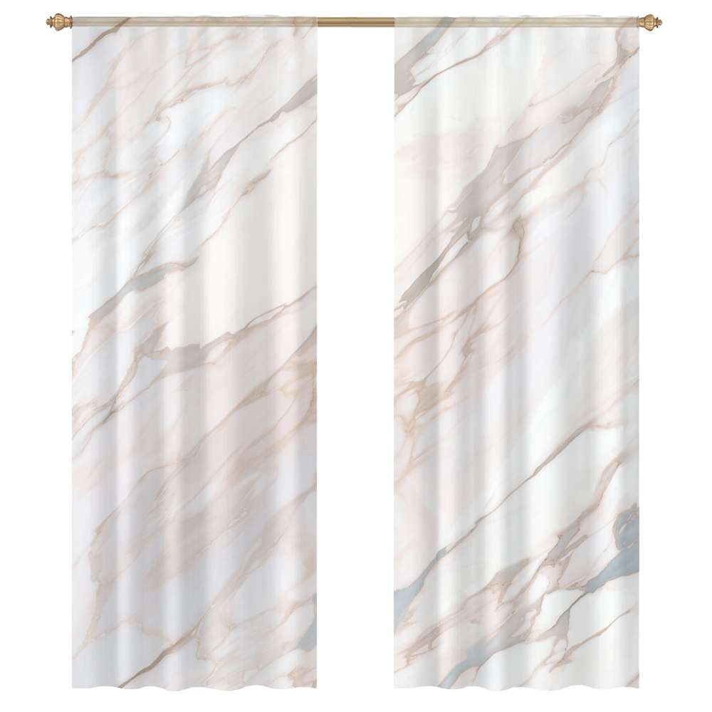 Luxurious Marble Modern Tulle Window Curtains for Living Room Luxury ...