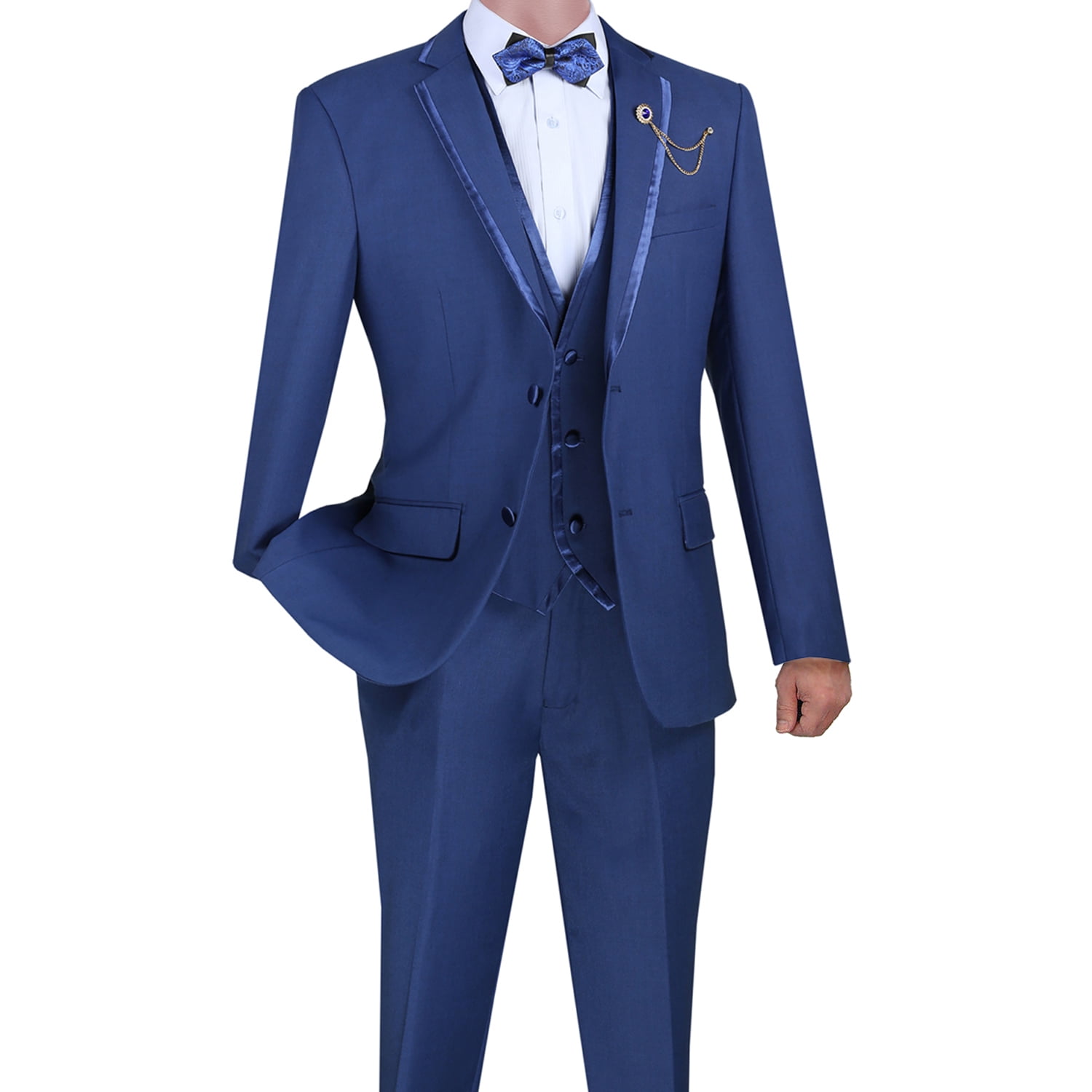 Luxurious Men's Slim-Fit 3-Piece Business Suit with Textured Solid ...