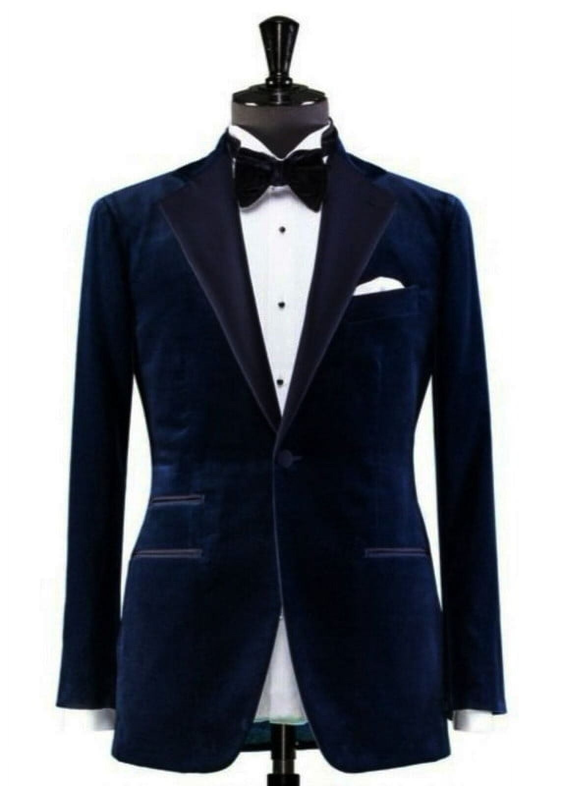 Luxurious Mens Blue Velvet Dinner Jacket – Perfect for Cocktail Parties ...