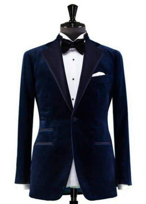 Luxurious Mens Blue Velvet Dinner Jacket – Perfect for Cocktail Parties ...